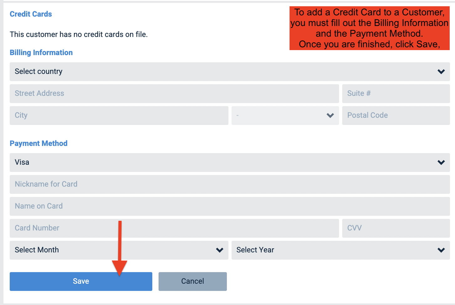 How To: Add Credit Cards to Customer Details – TapGoods