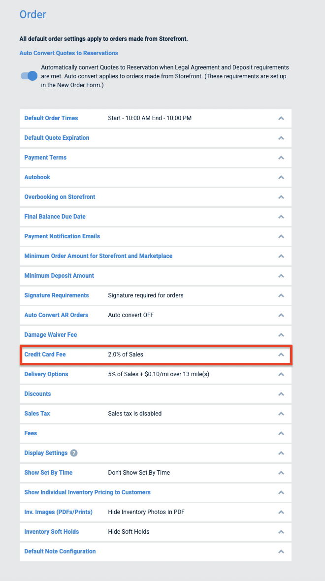 How To: Enable/Disable Credit Card Fees in Order Settings – TapGoods How To: Enable/Disable Credit Card Fees in Order Settings – TapGoods