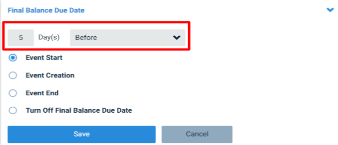 Order Settings: Final Balance Due Date – TapGoods