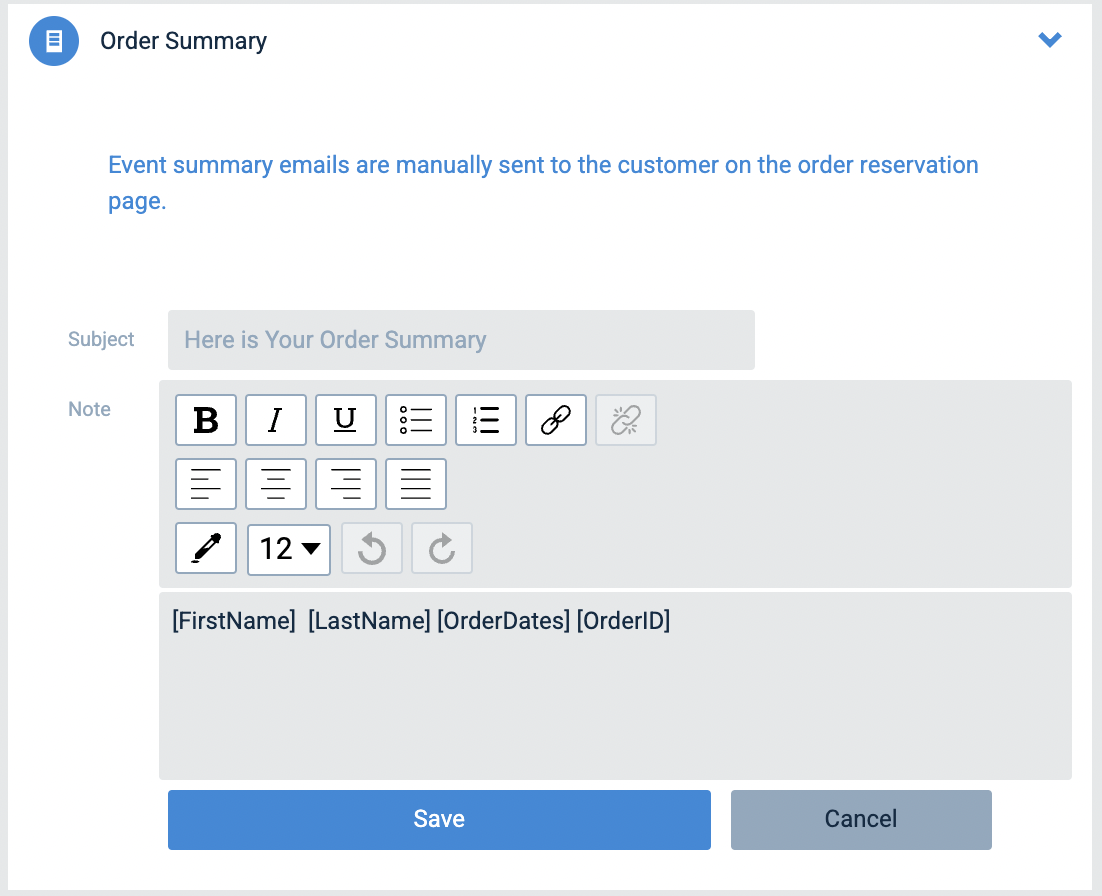 Email Template: Order Summary Email – TapGoods