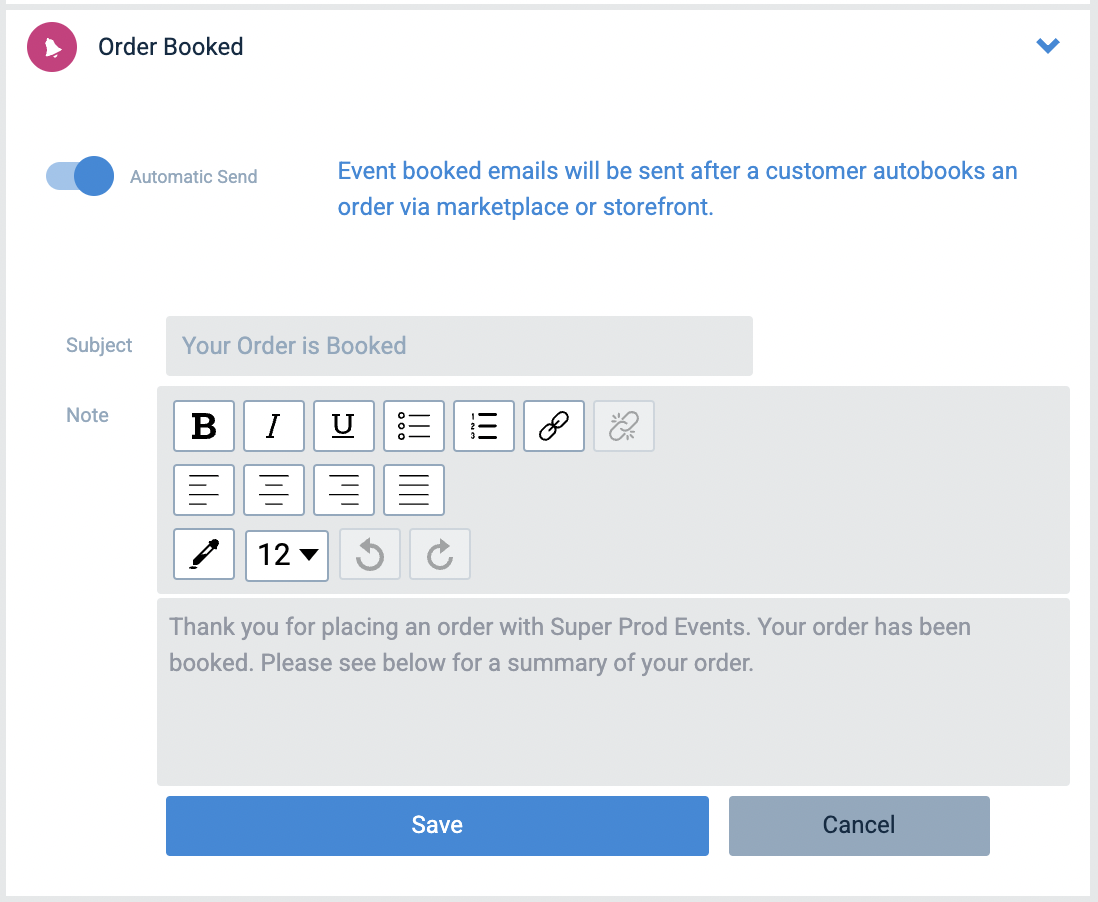 Email Template: Order Booked Emails – TapGoods