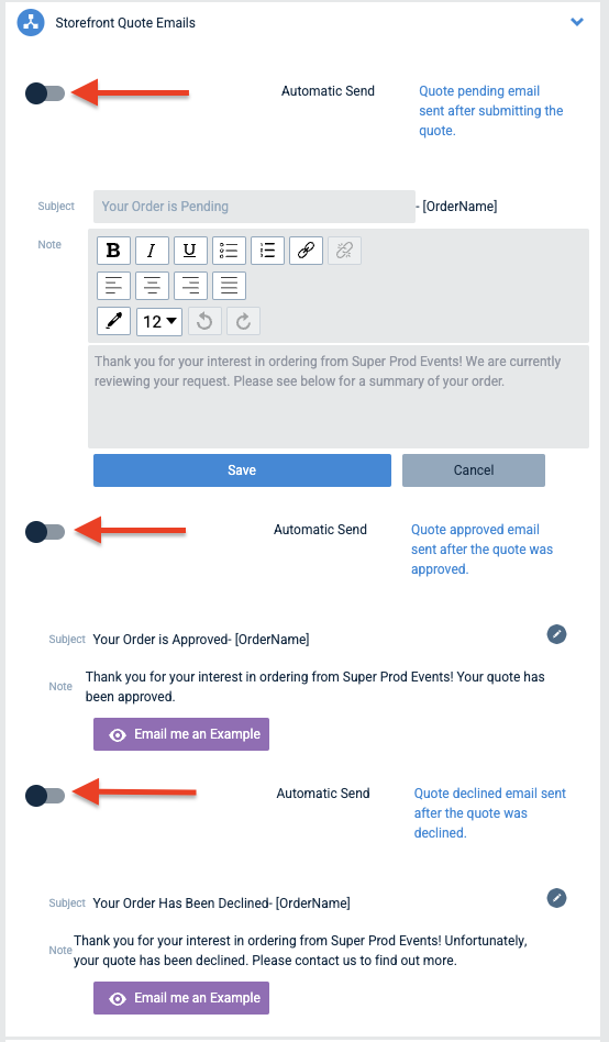 Email Template: Storefront Quote Emails – TapGoods