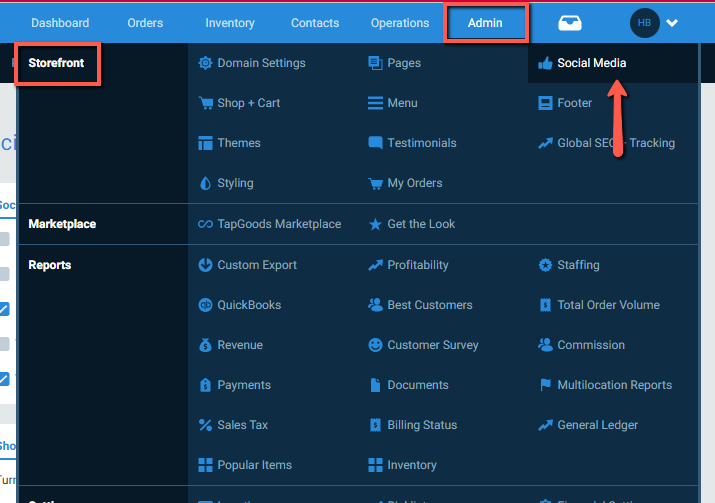 How To: Add Social Media to the Storefront Header – TapGoods