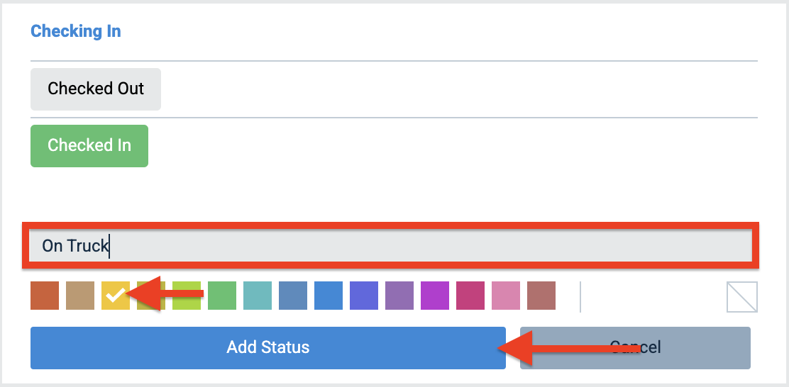 How To Add New Statuses For Checking In Items In Picklist Settings Tapgoods