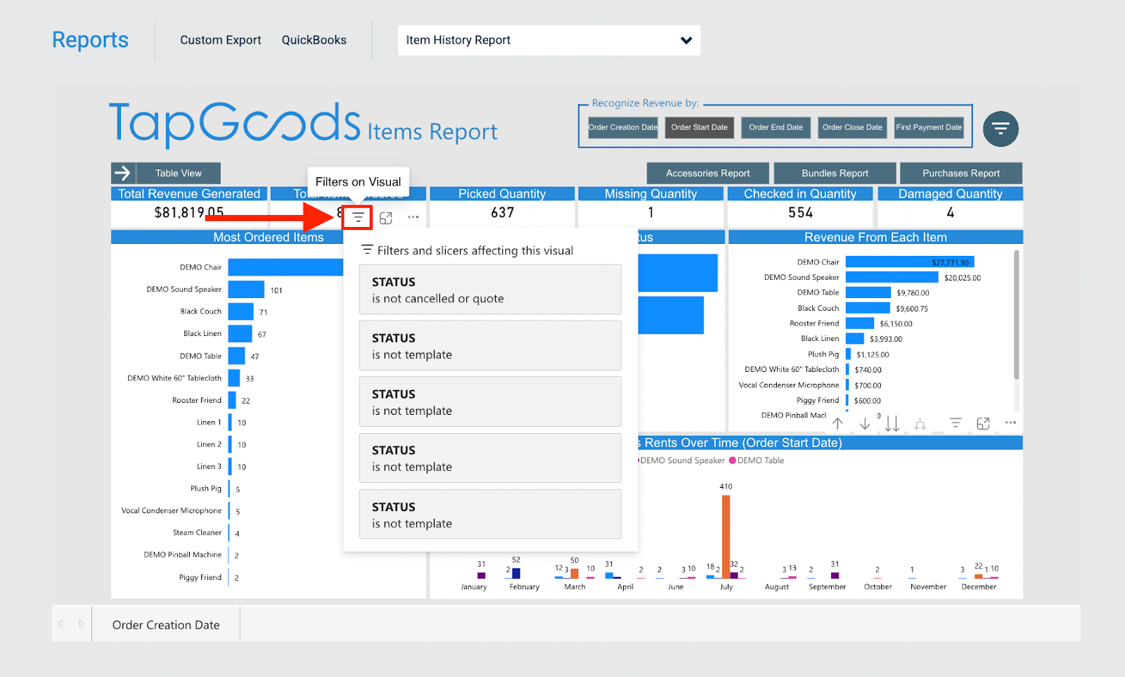 BI Reports: Button Glossary – TapGoods