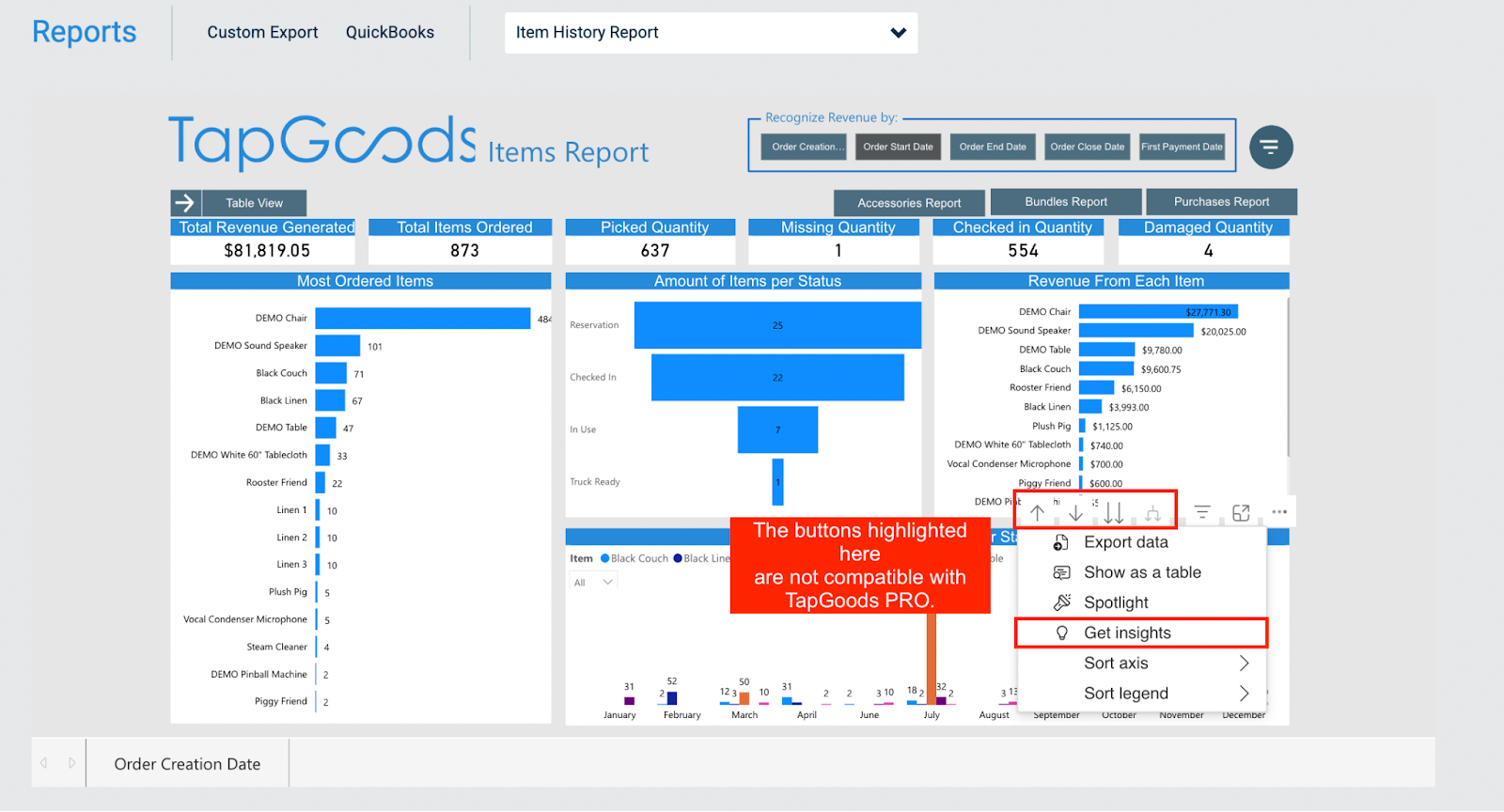 BI Reports: Button Glossary – TapGoods