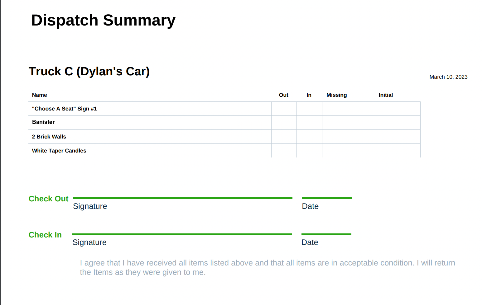 What is the Dispatch Summary in TapGoods PRO? – TapGoods
