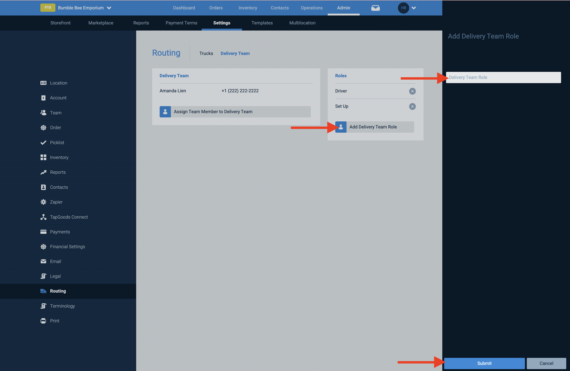 Delivery Team in TapGoods PRO – TapGoods