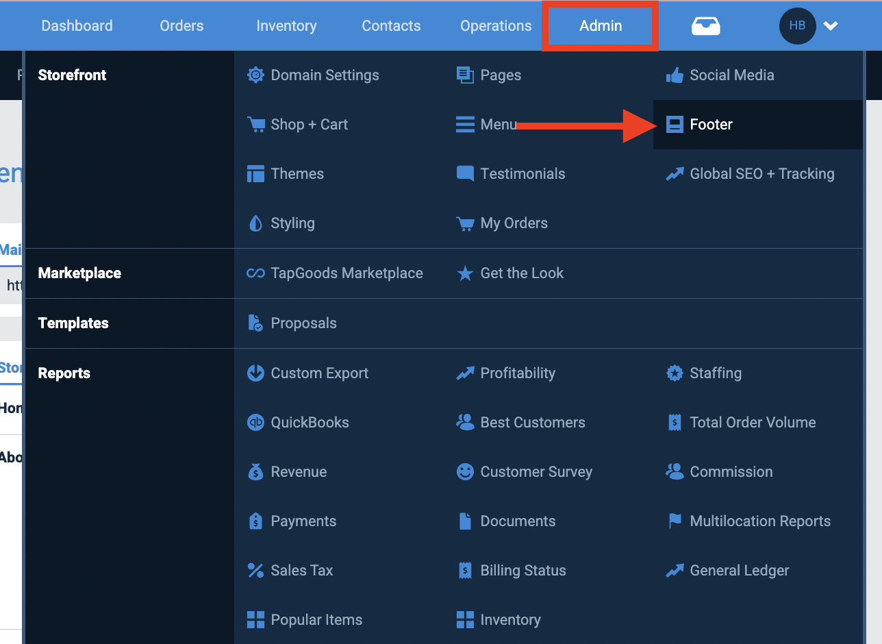 How To: Add a Footer to Storefront – TapGoods