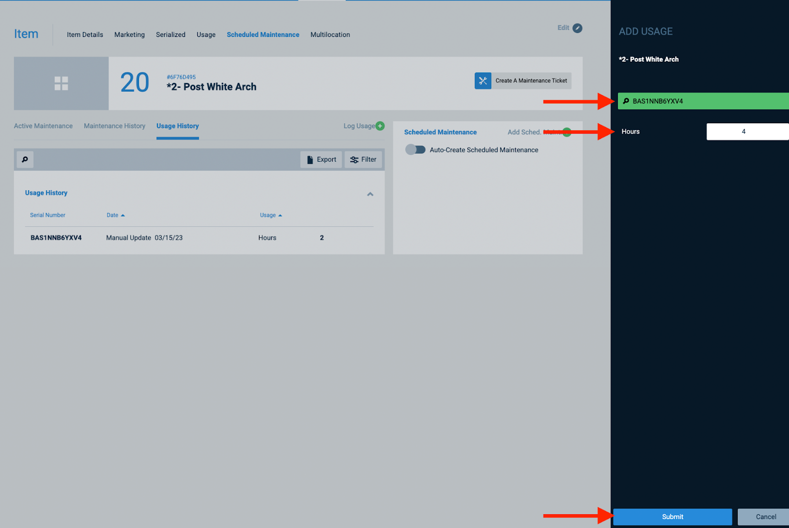 How To: Manually Log Usage in Scheduled Maintenance for Serialized ...