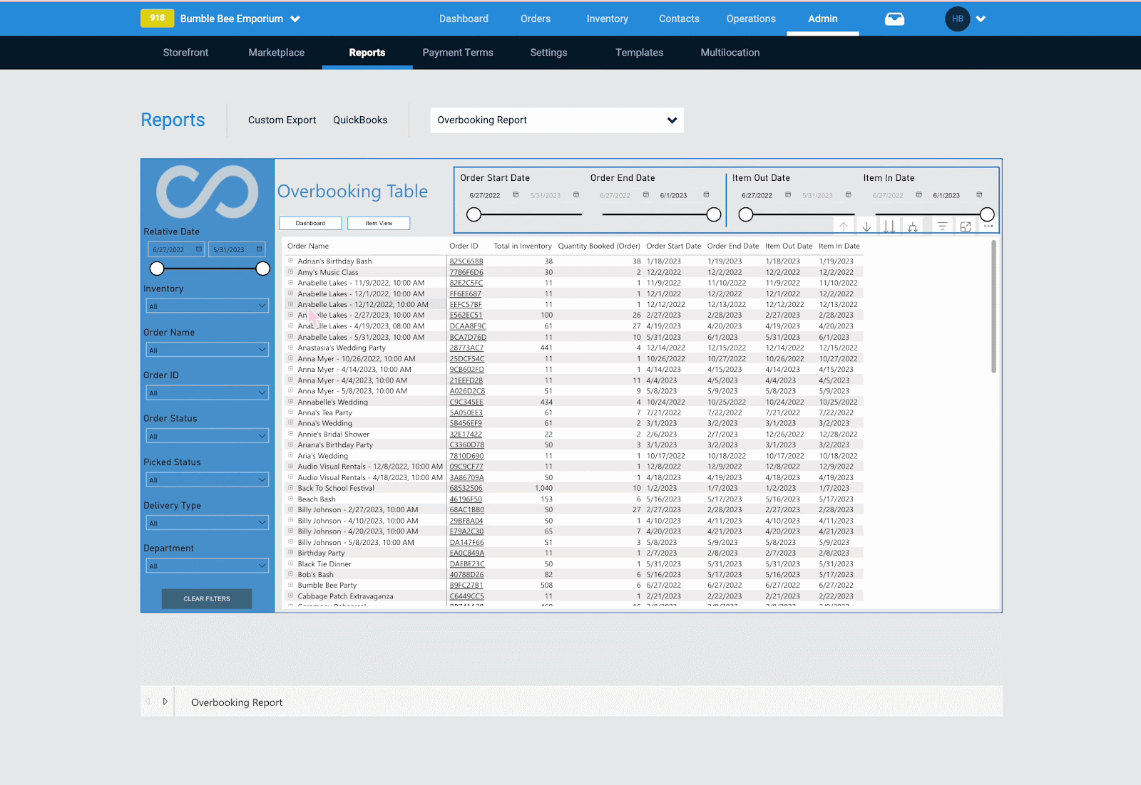 BI Reports: Overbooking Report in TapGoods PRO – TapGoods