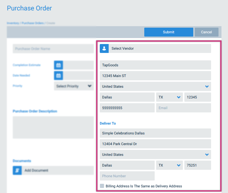 Creating Purchase Orders in TapGoods PRO – TapGoods