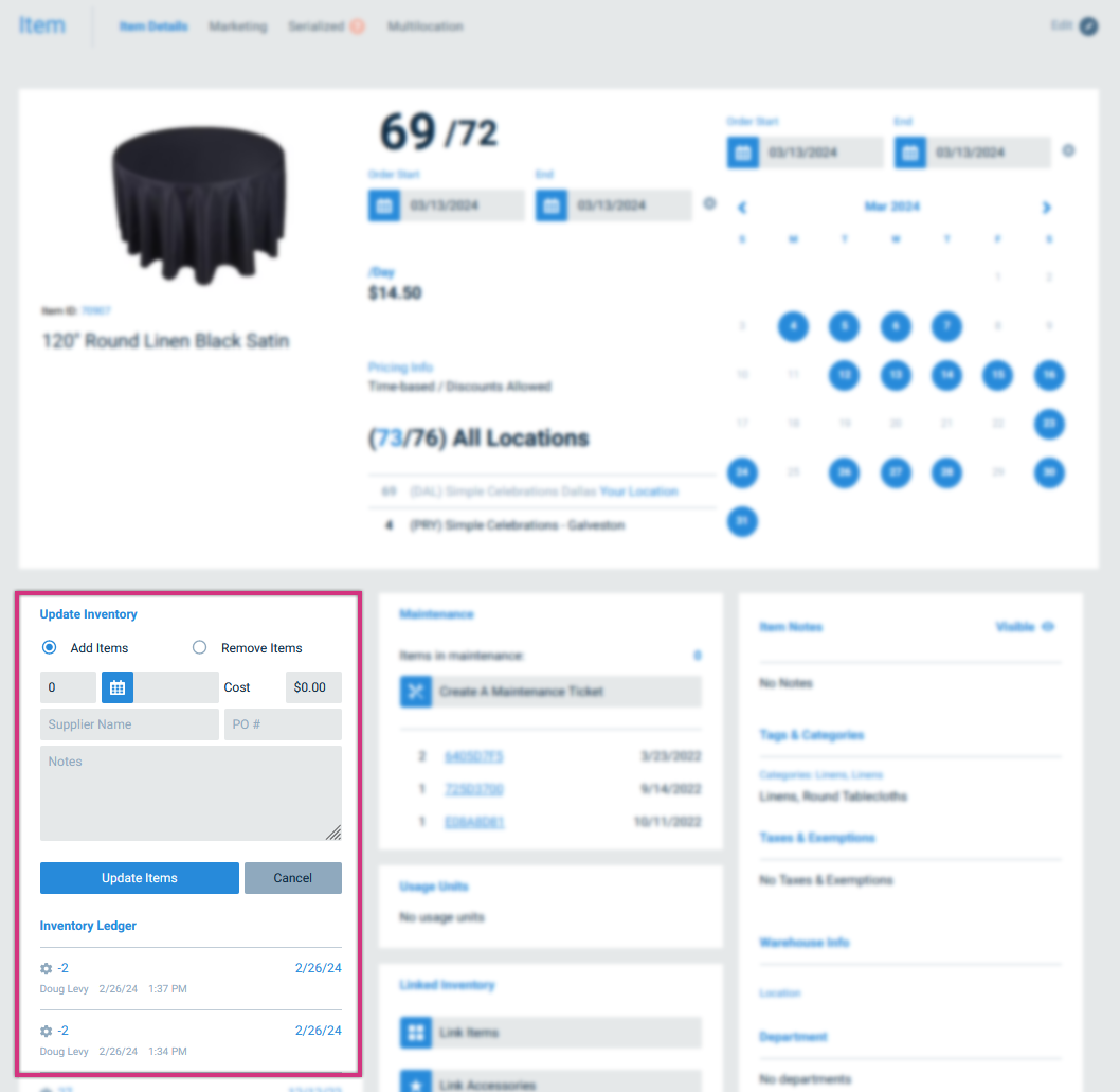 How To: Update the Inventory Ledger on Inventory Details Pages – TapGoods