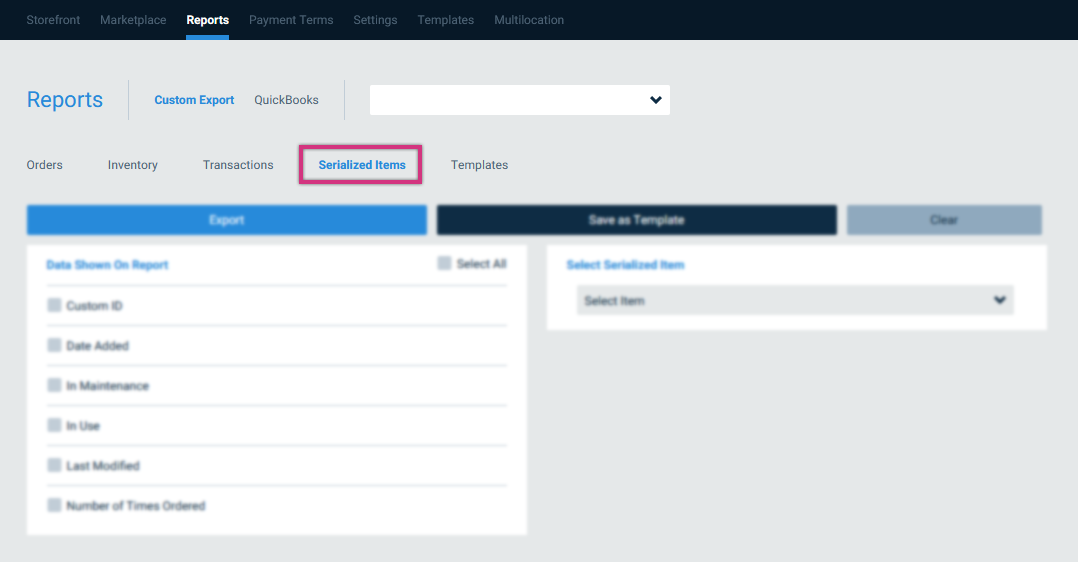 Custom Export: The Serialized Inventory Tab – TapGoods