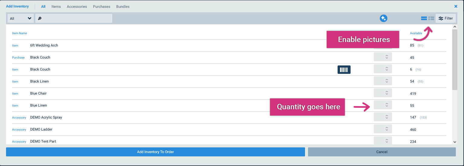 How to: Add Inventory to an Order – TapGoods