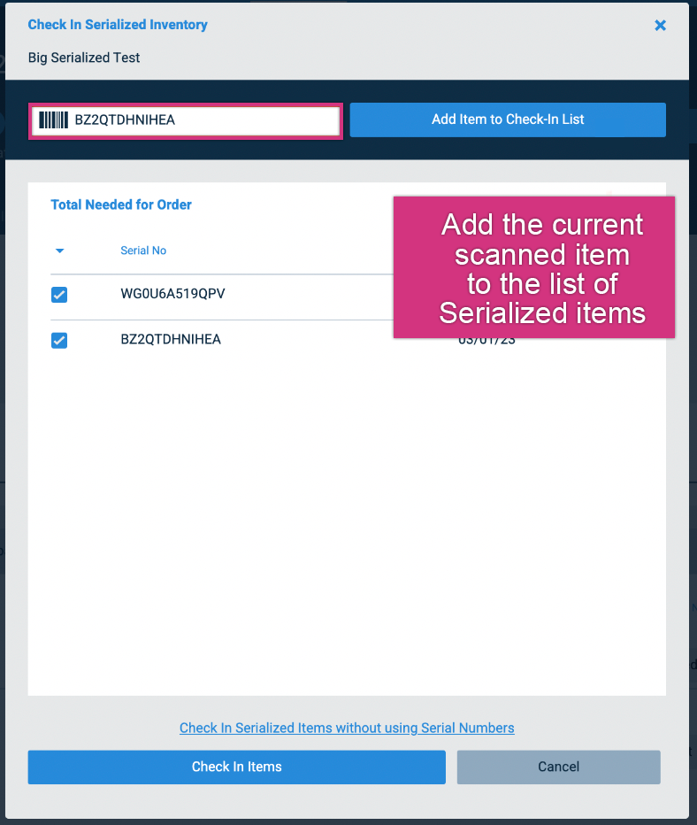 How To: Scan Items to Picklists During Check-In – TapGoods