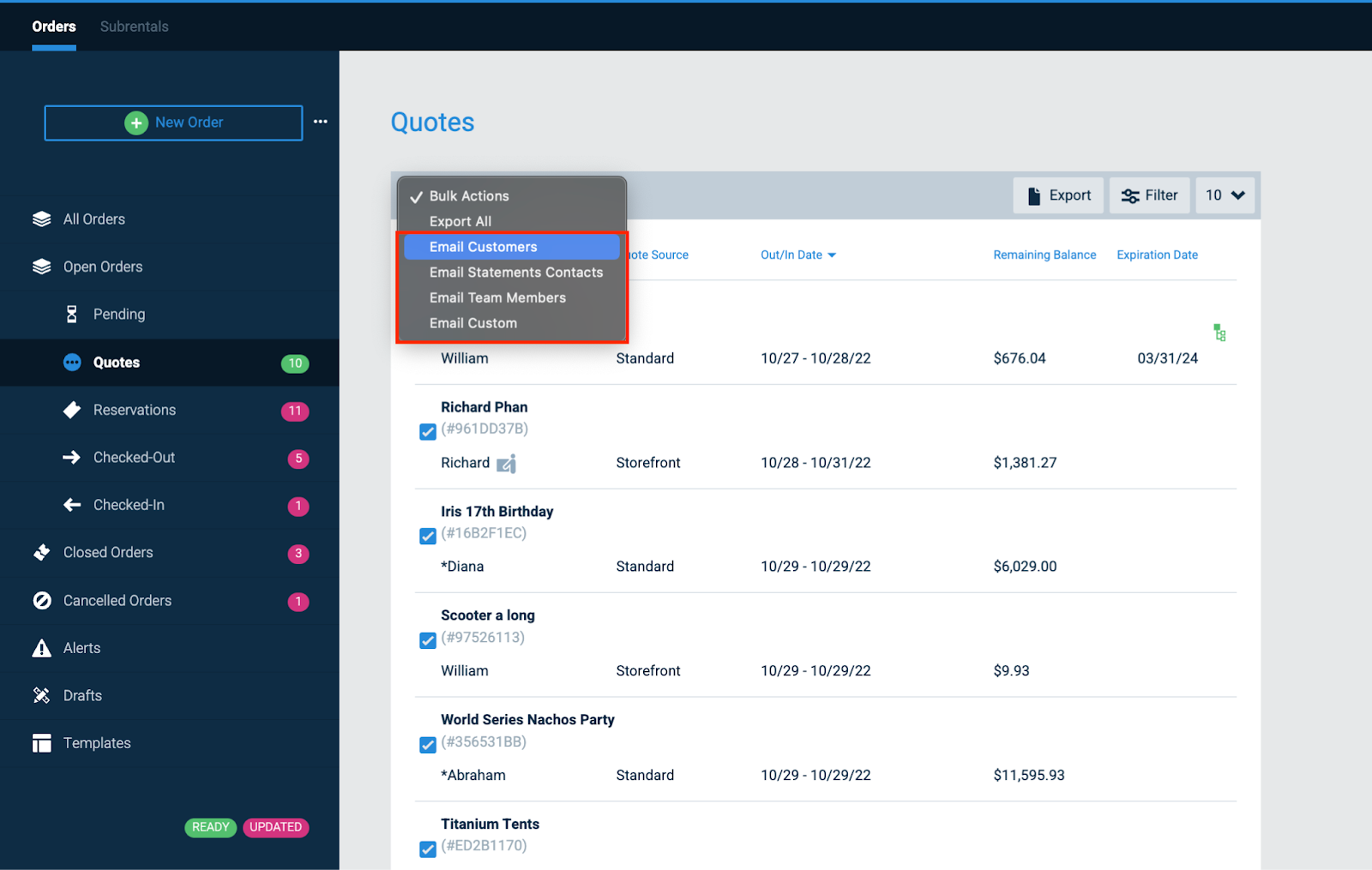 How To: Bulk Email Invoices on Order Pages – TapGoods