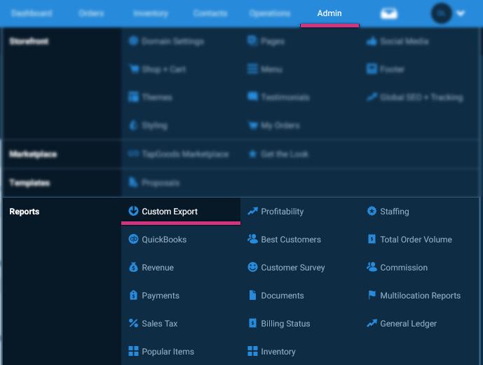 Custom Export: The Inventory Tab – TapGoods