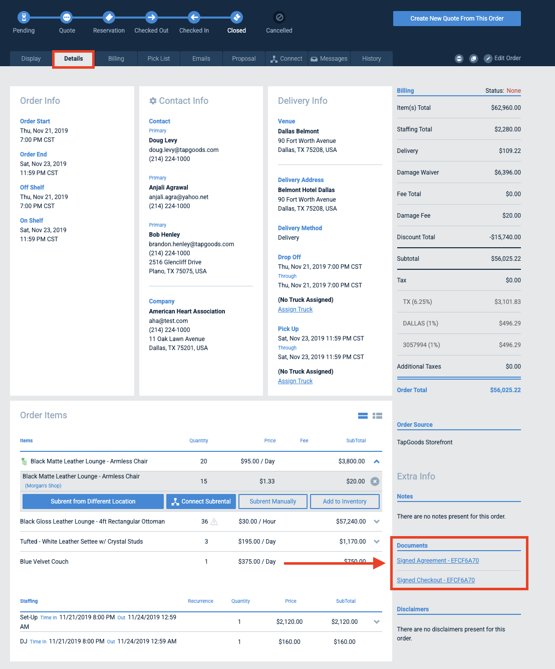 Downloading Documents from Orders – TapGoods