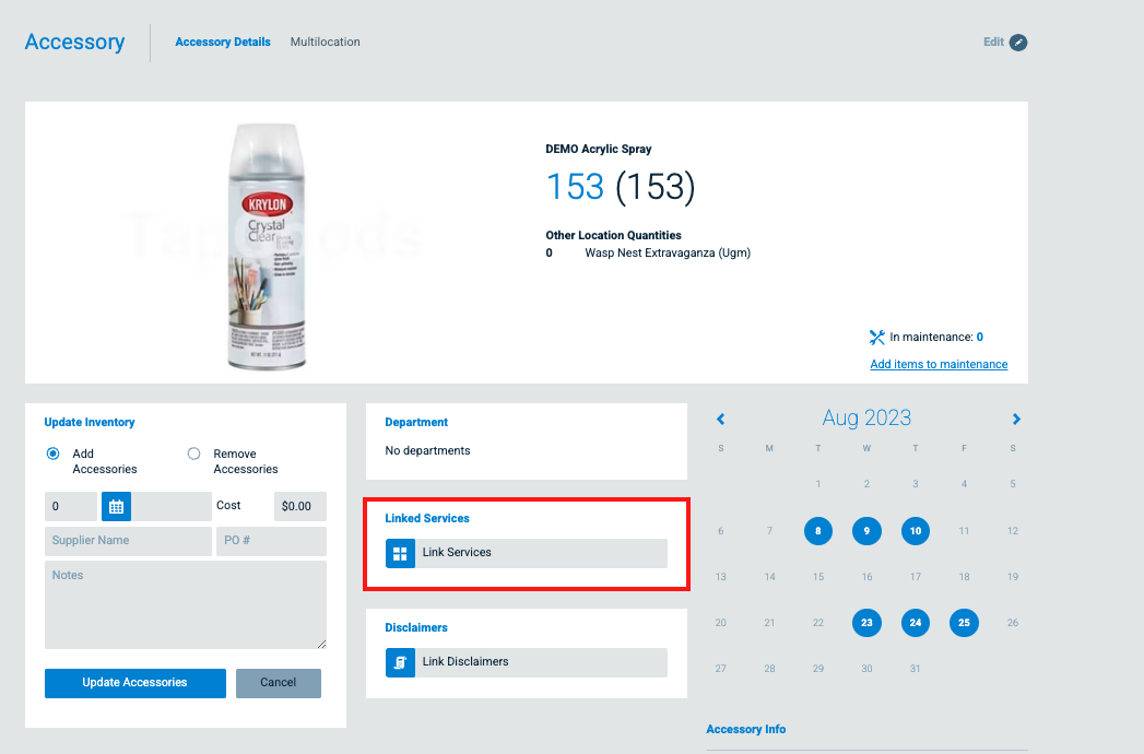How To: Link Services to an Accessory – TapGoods