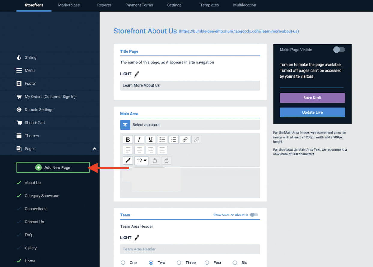 How To: Create a Contact Us Page for Storefront – TapGoods