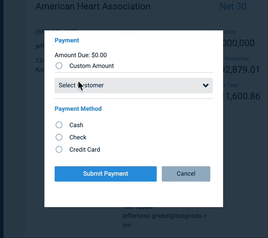 Unapplied Payments in TapGoods PRO – TapGoods