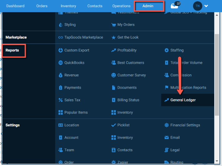 General Ledger Mapping in TapGoods PRO – TapGoods